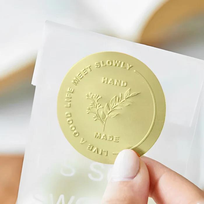 100 Pcs Embossed Foil Seals Stickers for Custom Invitations & Branding ...